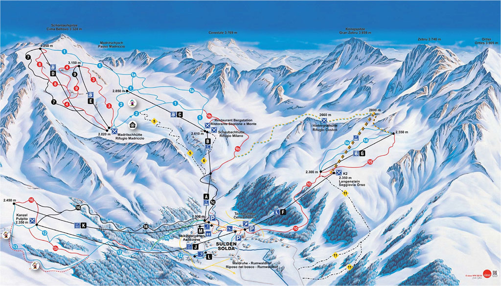 Cartina Solda - Mappa piste sci | Dove Sciare Cartina Solda - Mappa piste sci | Dove Sciare